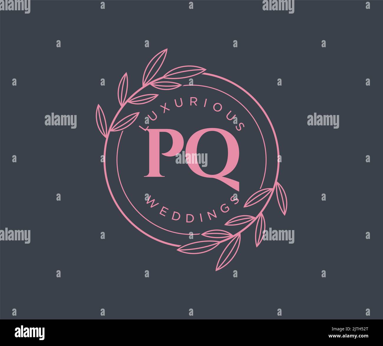PQ Initials letter Wedding monogram logos template, hand drawn modern ...