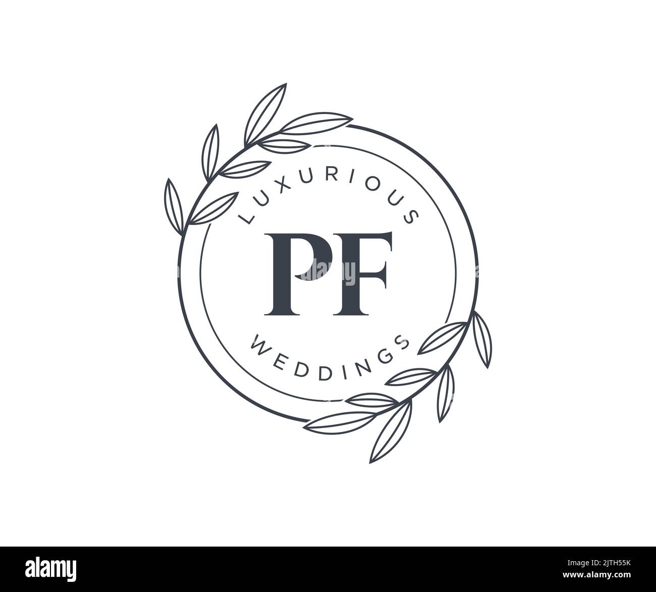 PF Initials letter Wedding monogram logos template, hand drawn modern ...