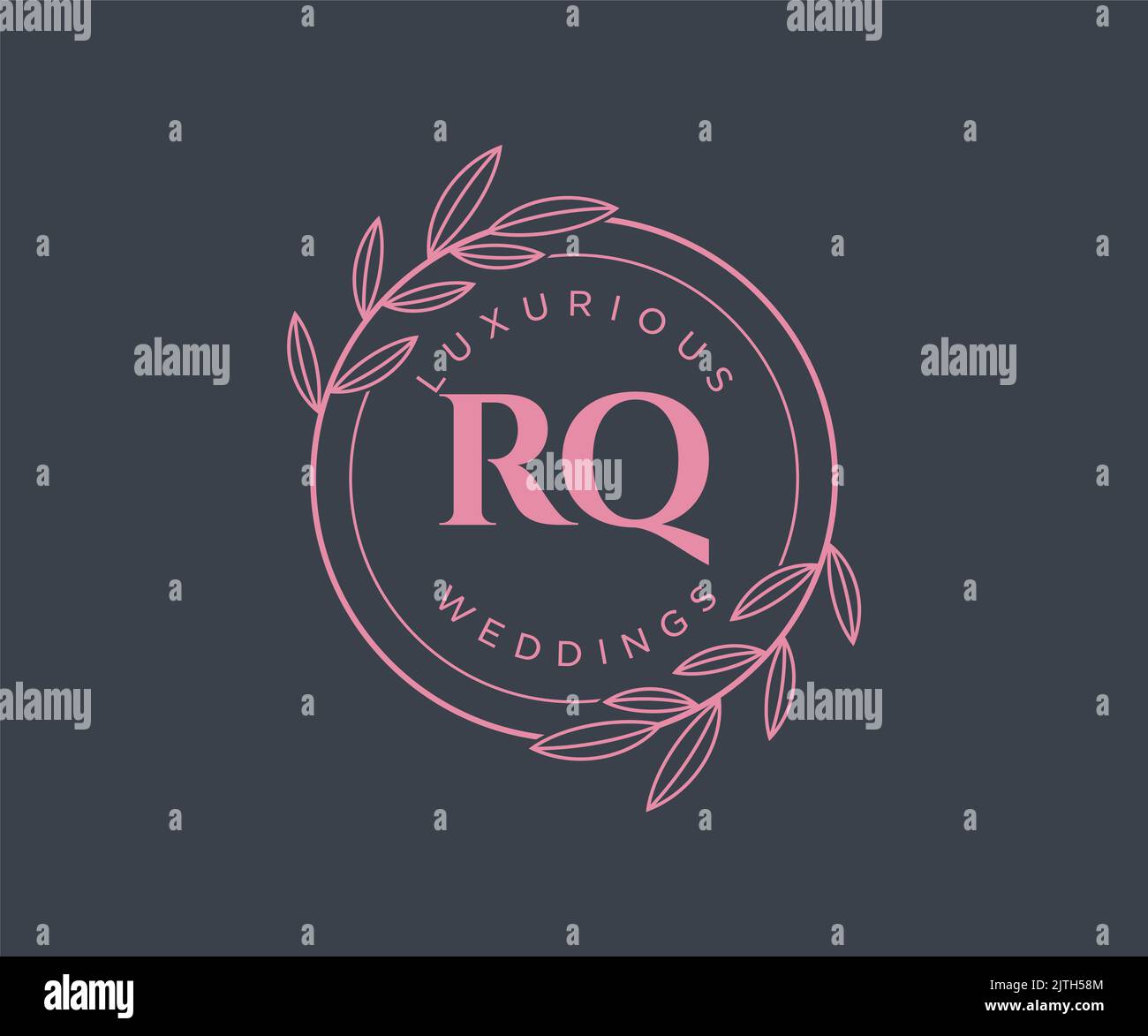 RQ Initials letter Wedding monogram logos template, hand drawn modern ...