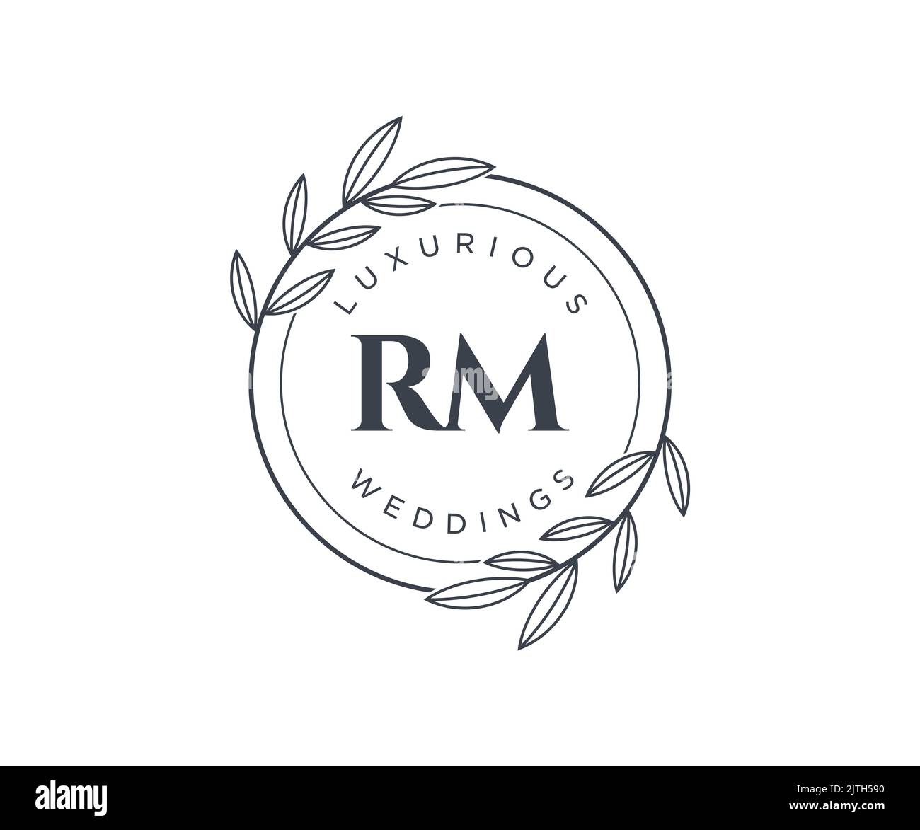 RM Initials letter Wedding monogram logos template, hand drawn modern ...