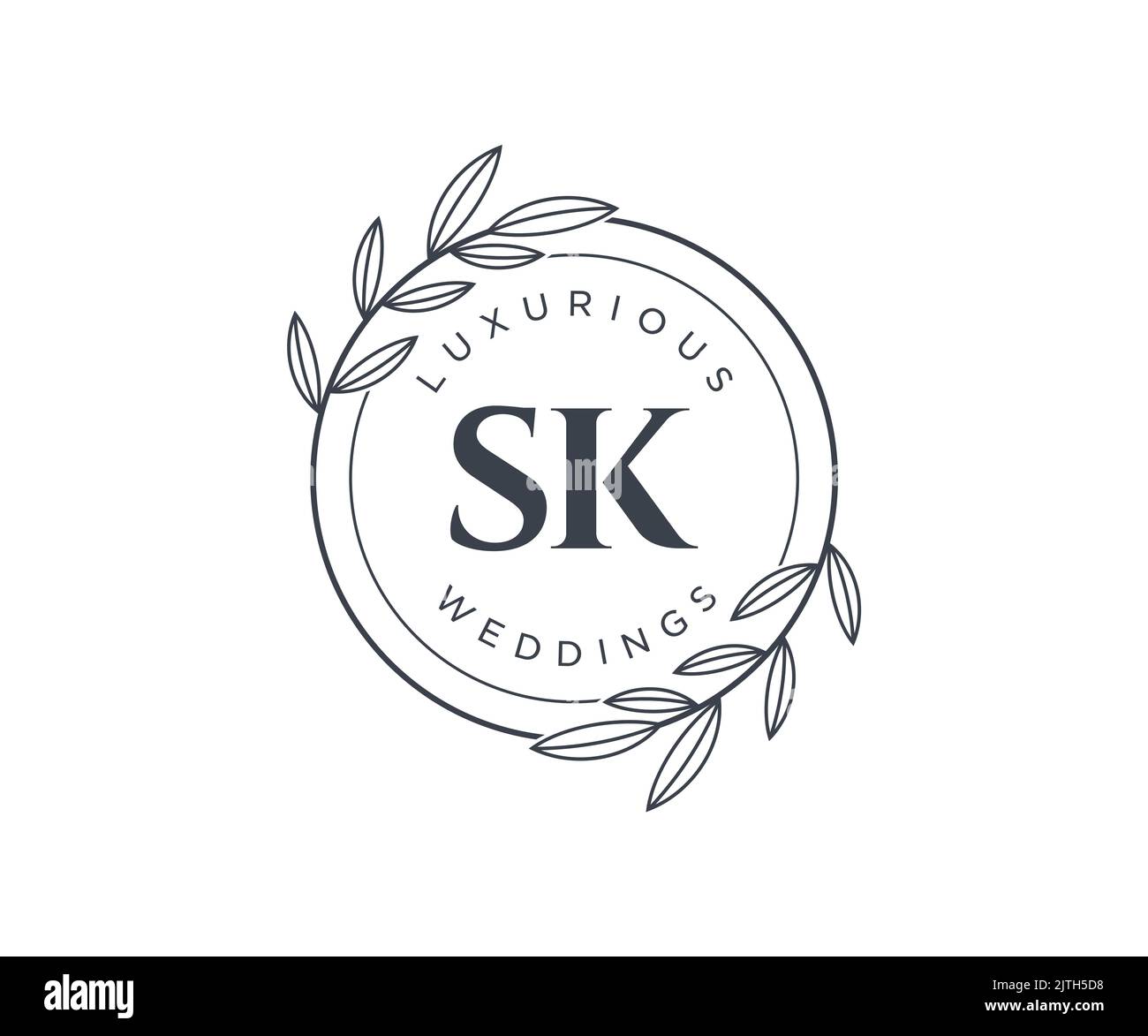 SK Initials letter Wedding monogram logos template, hand drawn modern ...