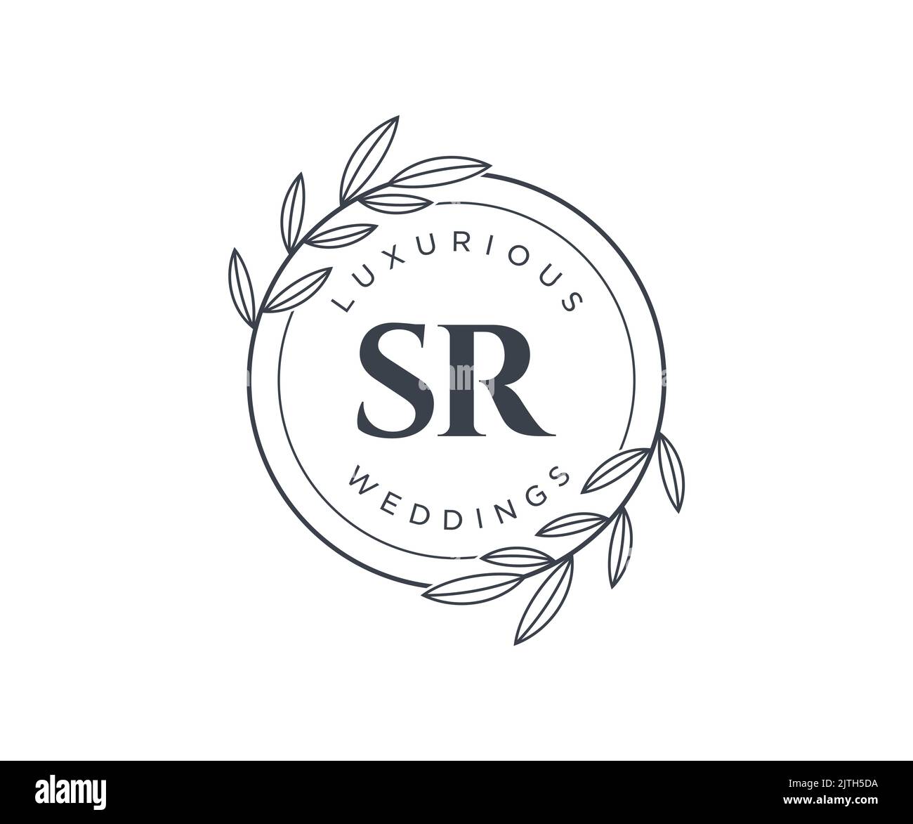 SR Initials letter Wedding monogram logos template, hand drawn modern ...