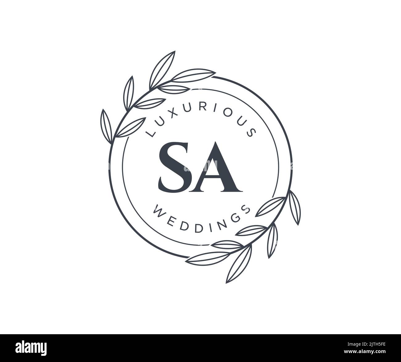 SA Initials letter Wedding monogram logos template, hand drawn modern ...