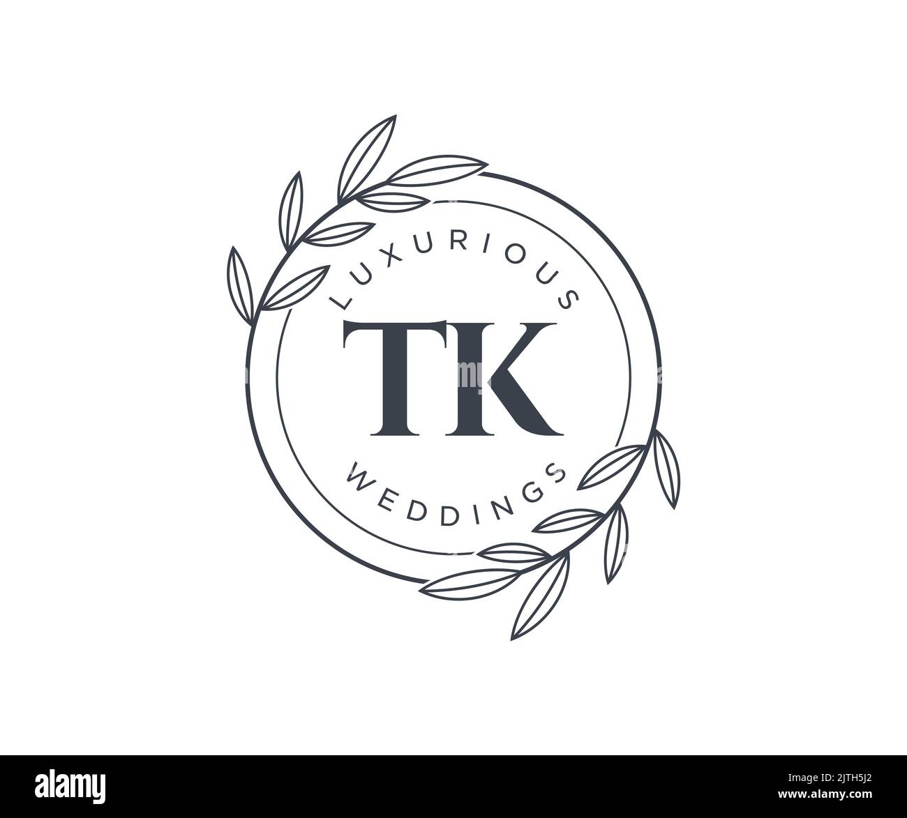TK Initials letter Wedding monogram logos template, hand drawn modern ...