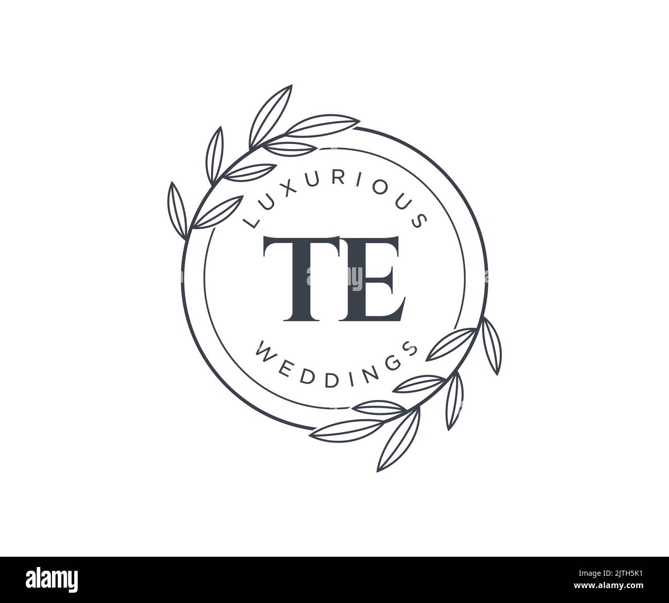 TE Initials letter Wedding monogram logos template, hand drawn modern ...