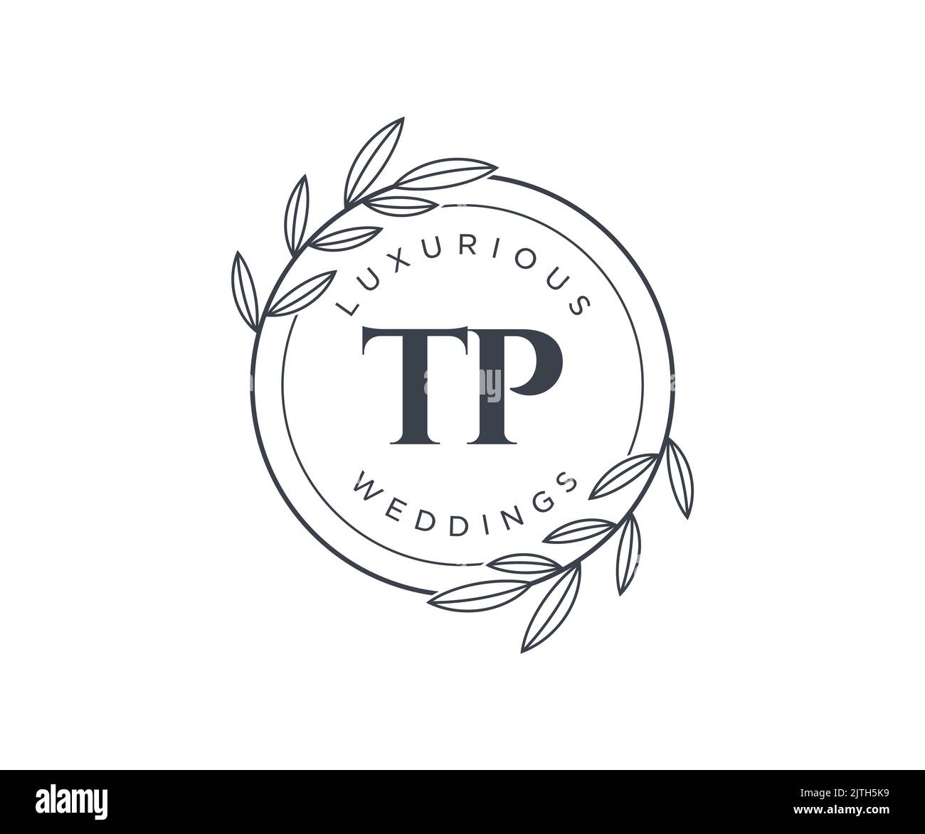 TP Initials letter Wedding monogram logos template, hand drawn modern ...
