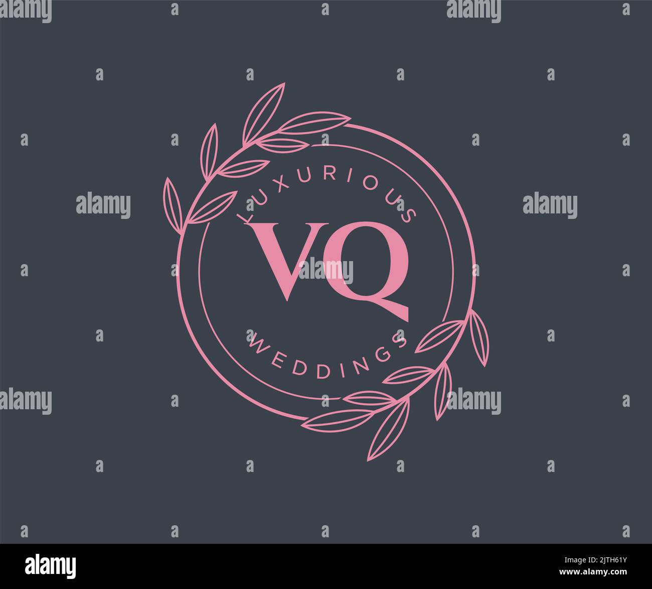 VQ Initials letter Wedding monogram logos template, hand drawn modern ...