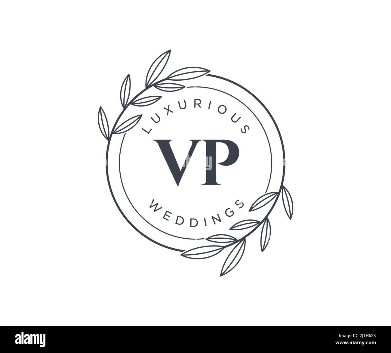 VP Initials letter Wedding monogram logos template, hand drawn modern ...
