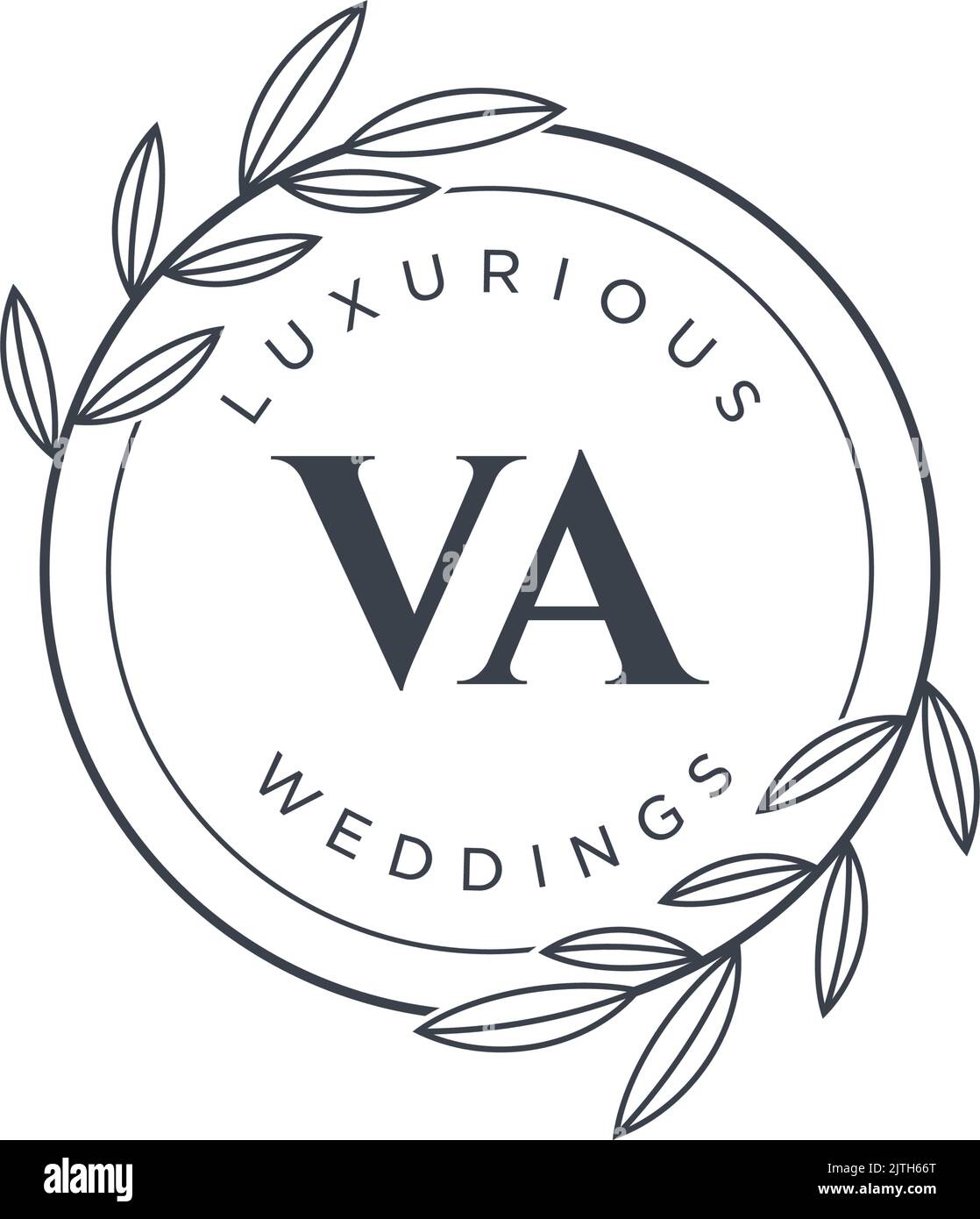 VA Initials letter Wedding monogram logos template, hand drawn modern ...