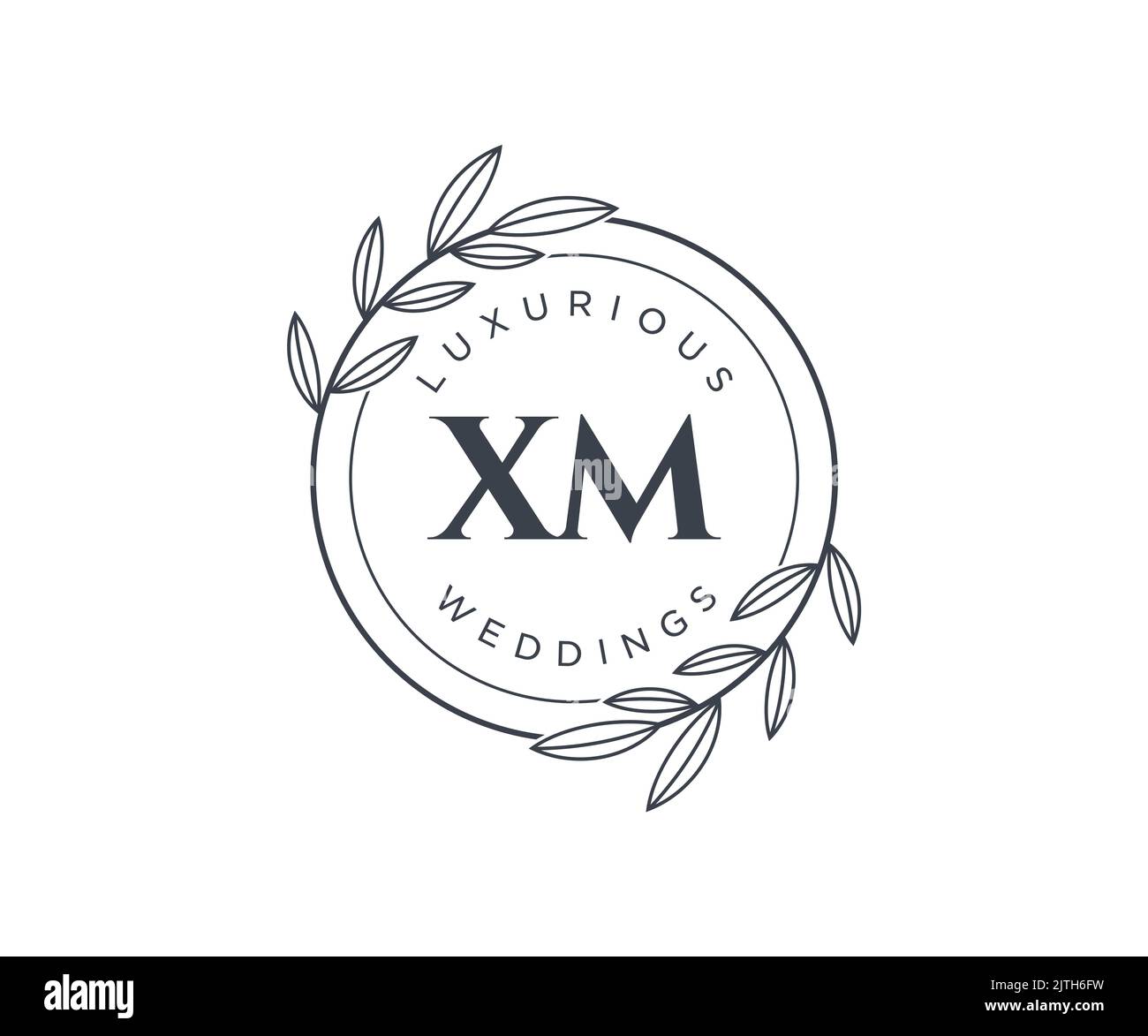 XM Initials letter Wedding monogram logos template, hand drawn modern ...