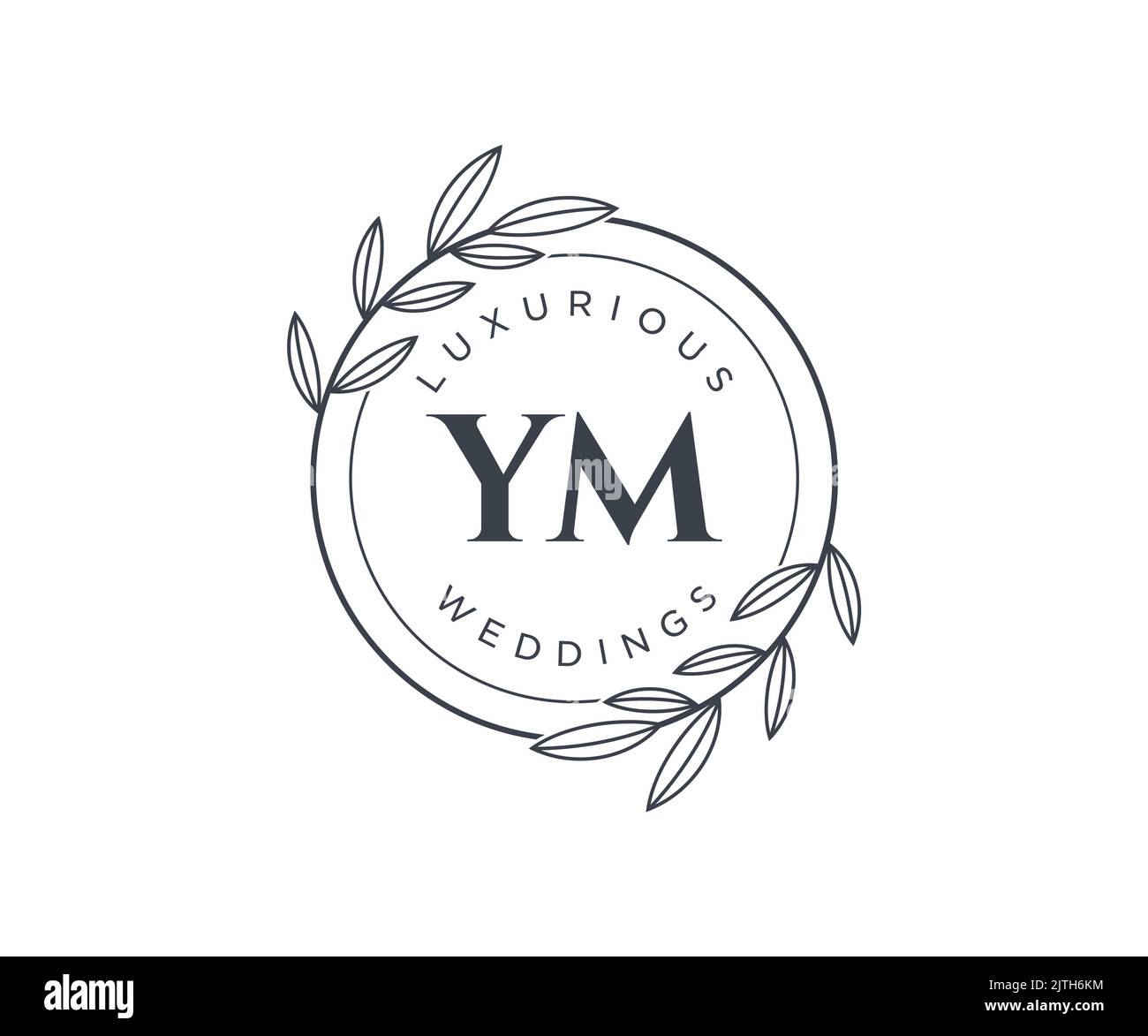 YM Initials letter Wedding monogram logos template, hand drawn modern minimalistic and floral ...