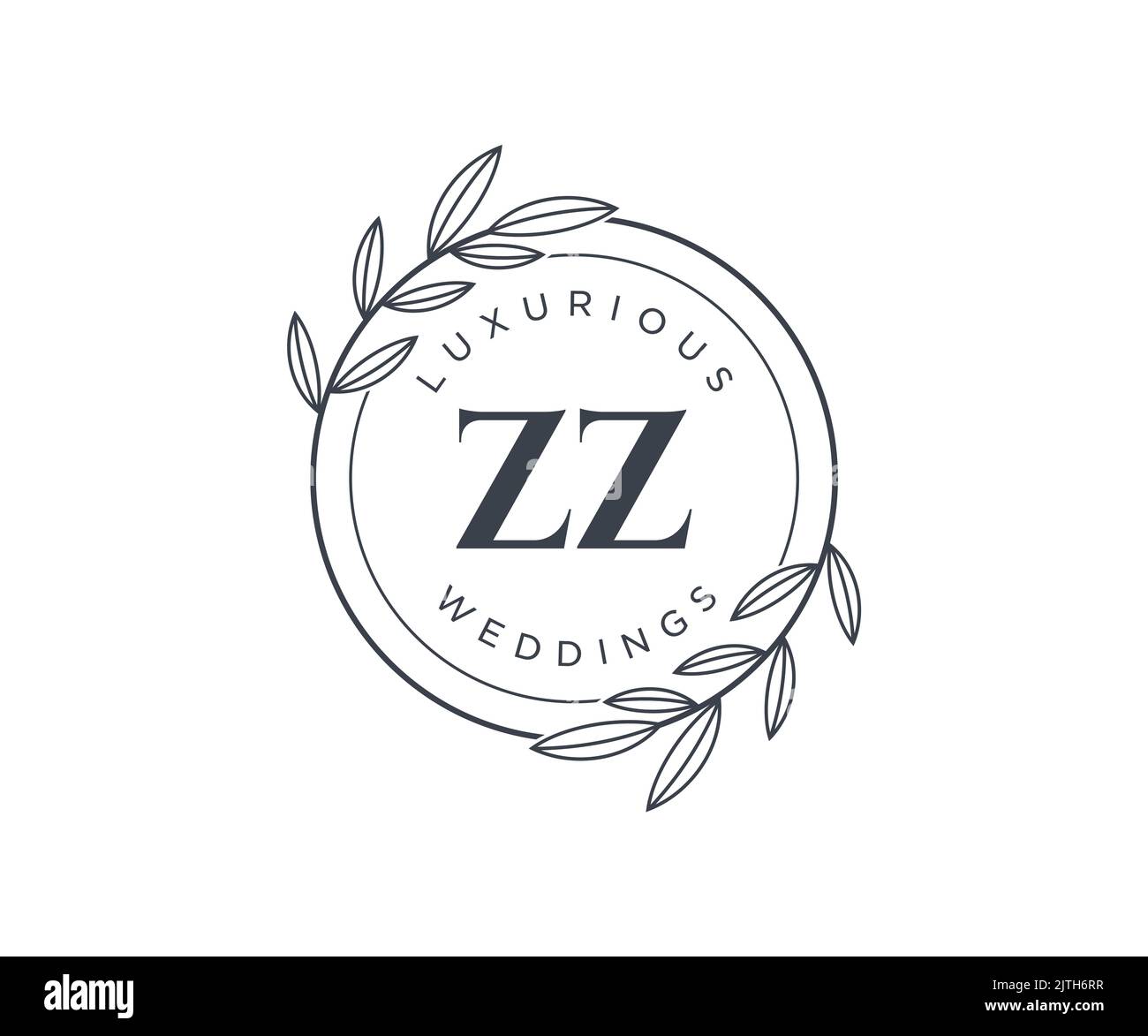 ZZ Initials letter Wedding monogram logos template, hand drawn modern ...