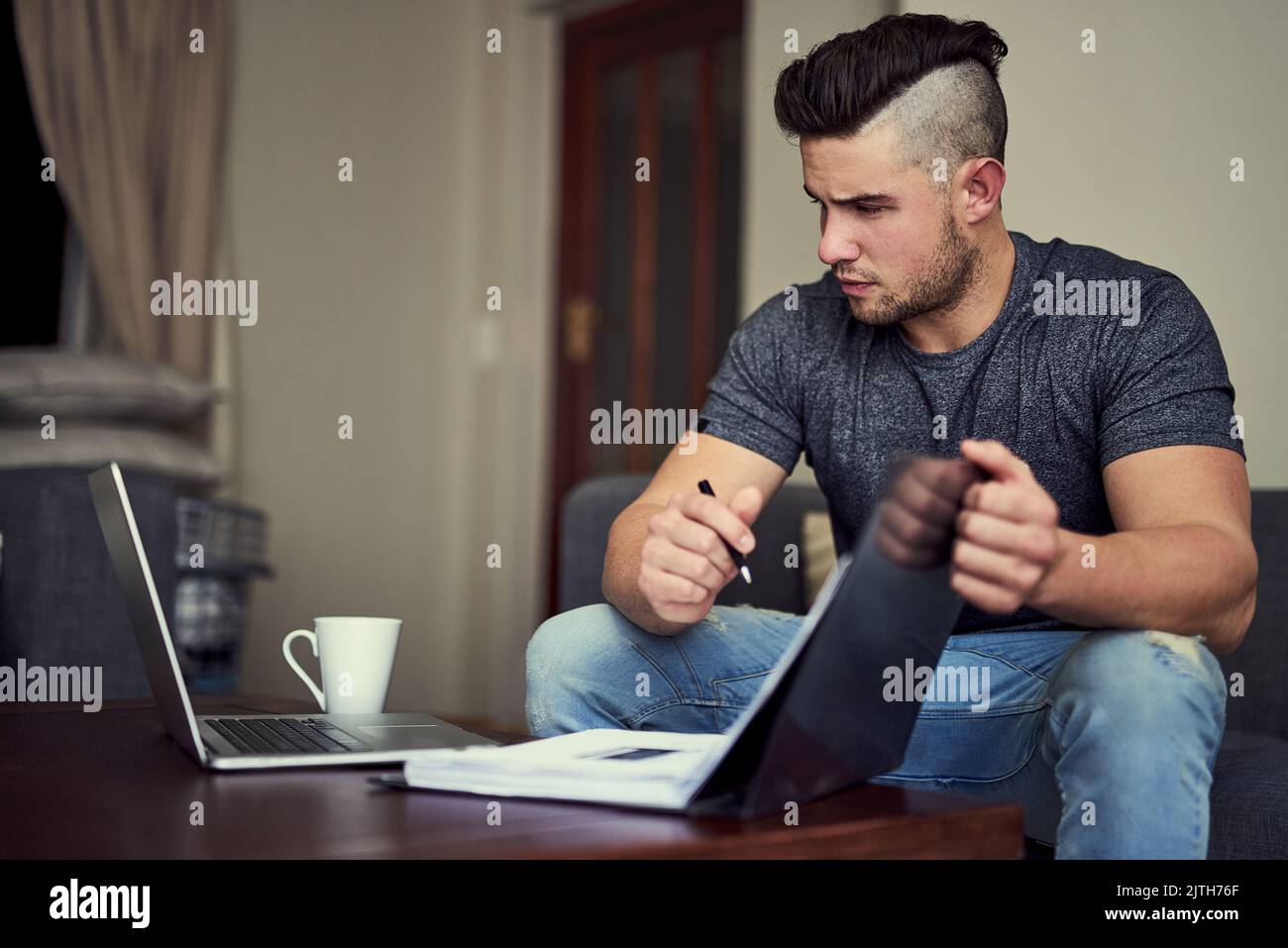 Put in the time and youll see the results. a driven young man using his ...