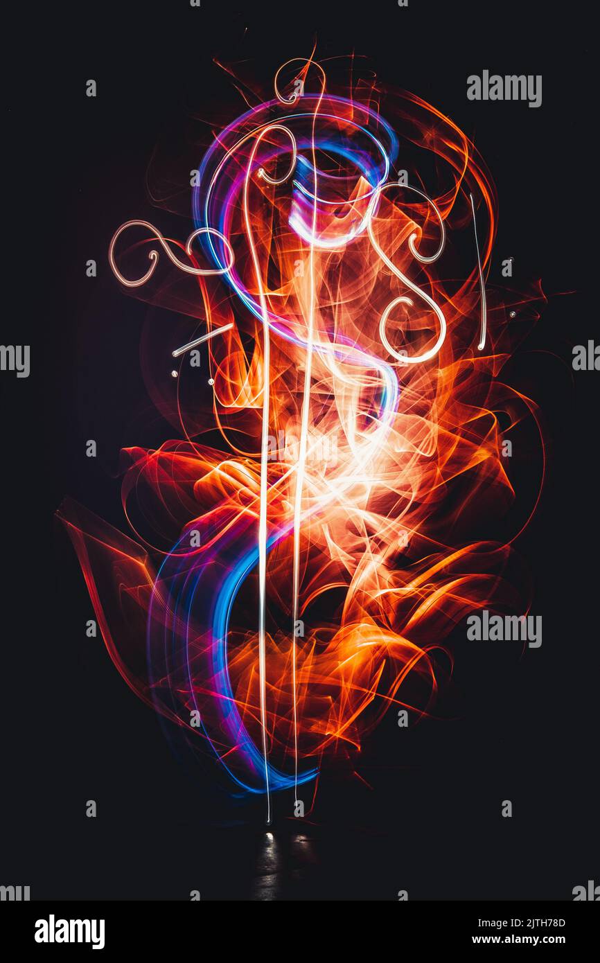 Abstract figure of light forms. Light painting long exposure photo ...