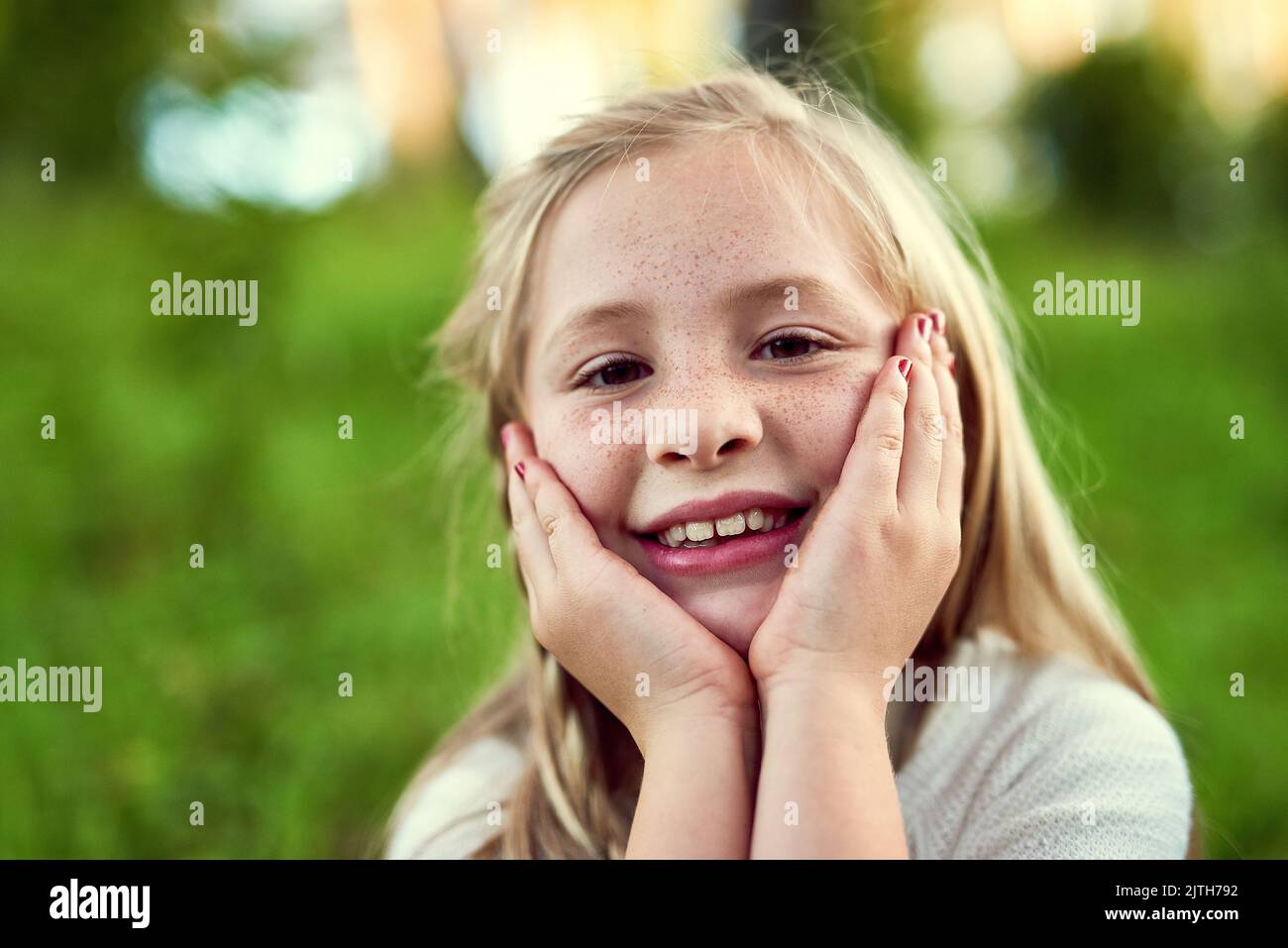 The best days are spent outdoors. Portrait of a young girl enjoying ... The best days are spent outdoors. Portrait of a young girl enjoying ...