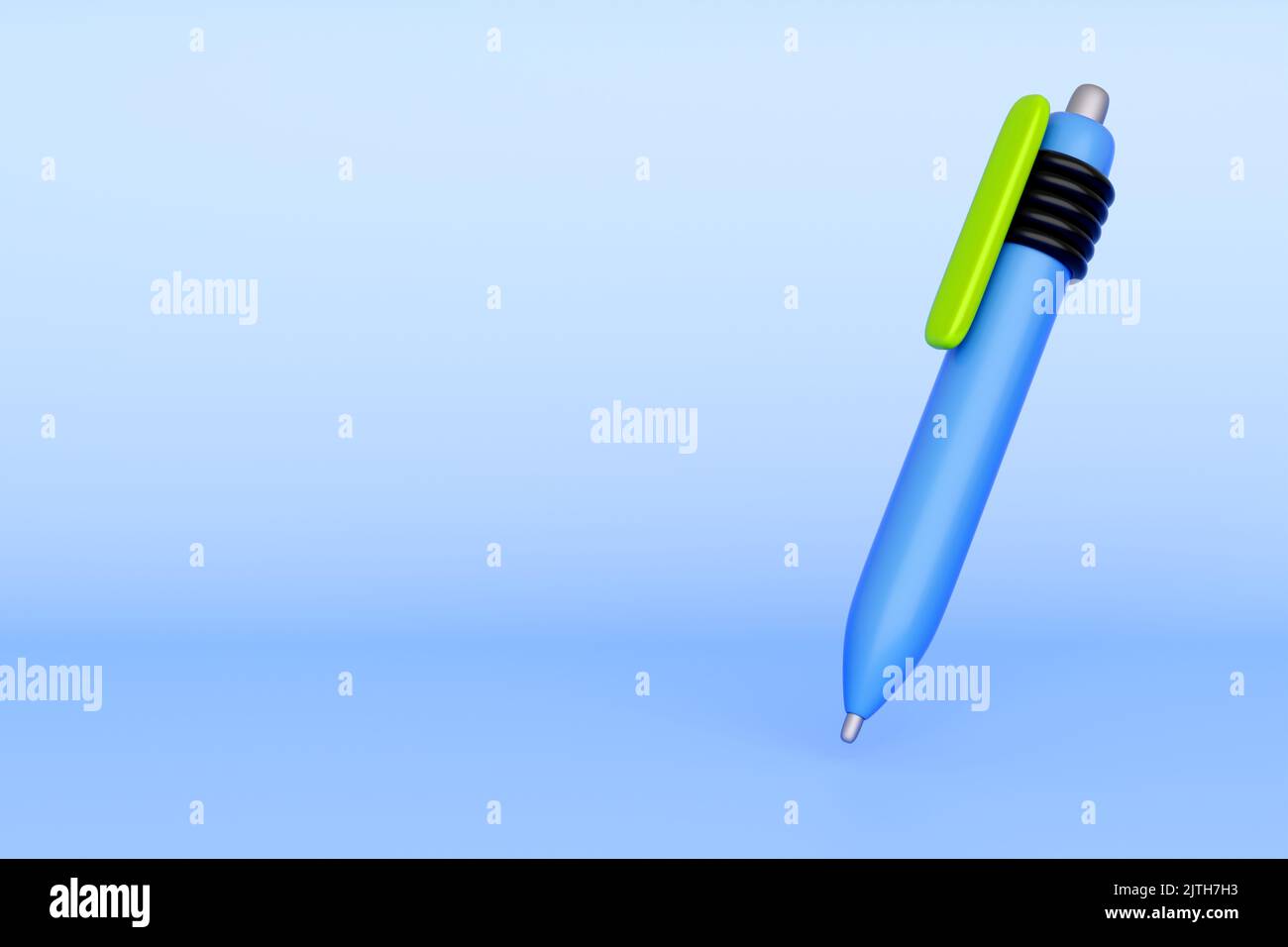 3d blue pen. Element for back to school, learning and online education ...