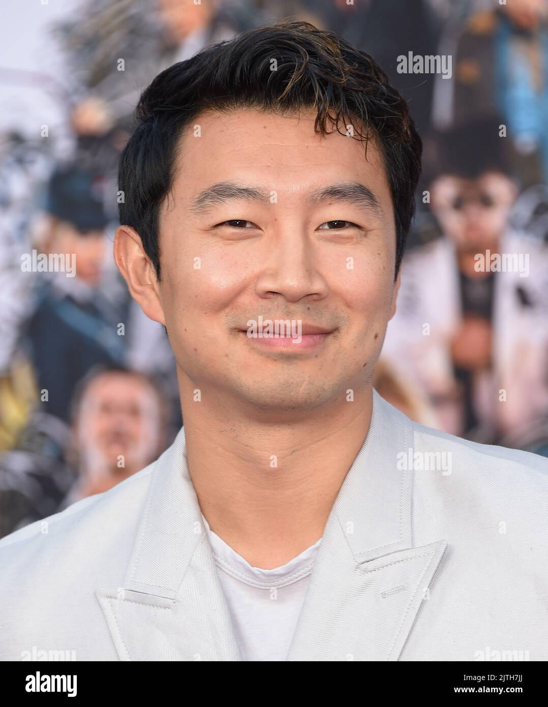 Simu Liu arriving to the Los Angeles premiere of "Bullet Train" held at ...