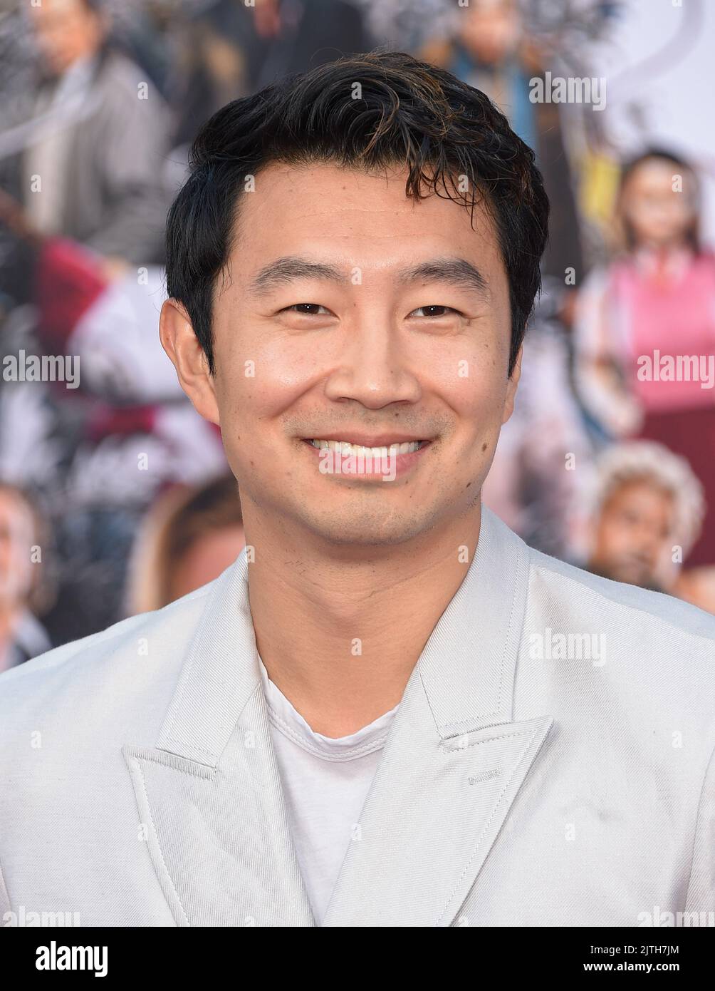 Simu Liu arriving to the Los Angeles premiere of "Bullet Train" held at ...
