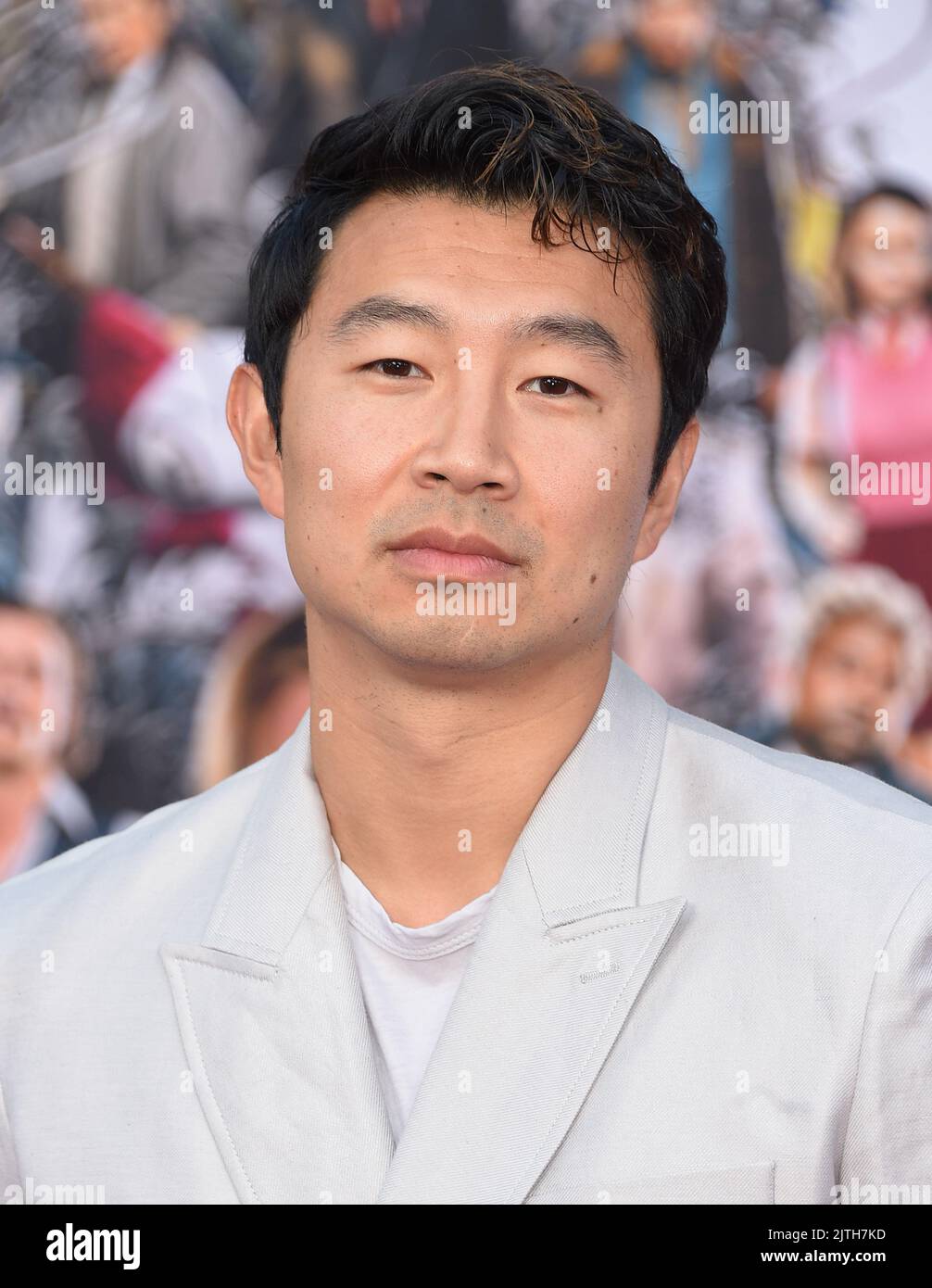 Simu Liu arriving to the Los Angeles premiere of "Bullet Train" held at ...