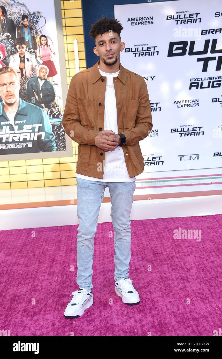 Khleo Thomas arriving at the Los Angeles premiere of "Bullet Train ...