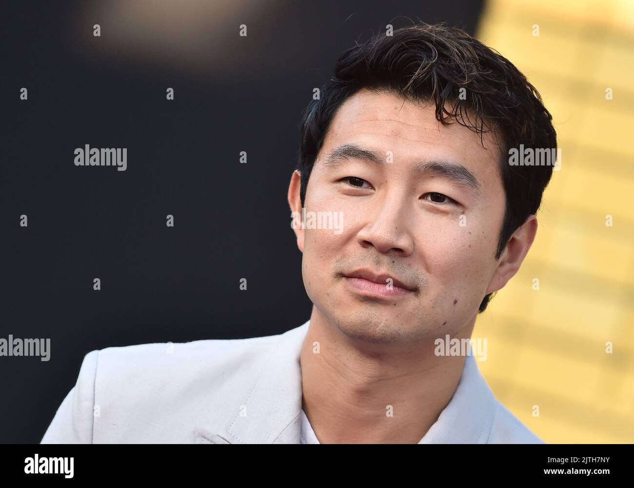 Simu Liu arriving to the Los Angeles premiere of "Bullet Train" held at ...