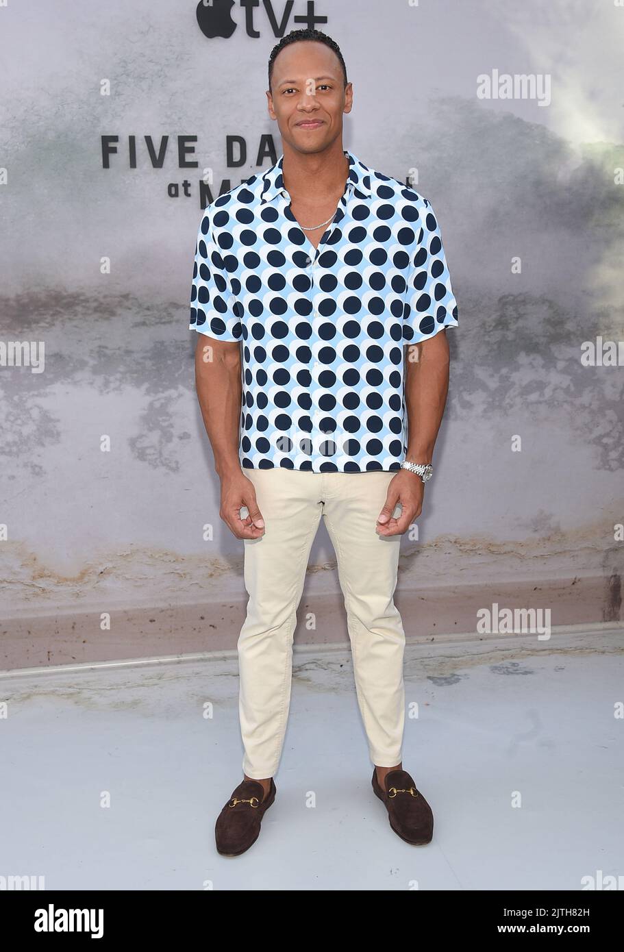 Emerson Brooks arriving to the Apple TV+ Limited Series "Five Days at ...