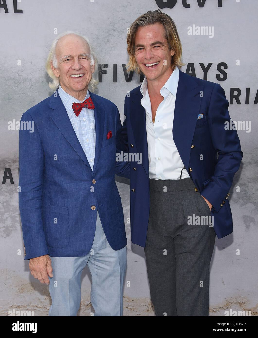 Robert Pine and Chris Pine arriving to the Apple TV+ Limited Series ...
