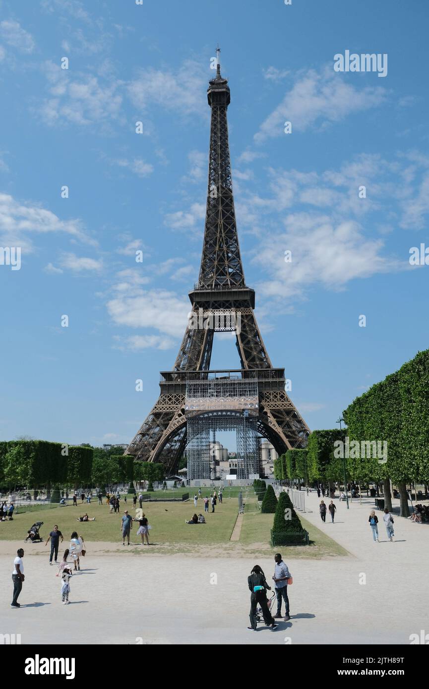 The Eiffel Tower is a wrought-iron lattice tower on the Champ de Mars ...