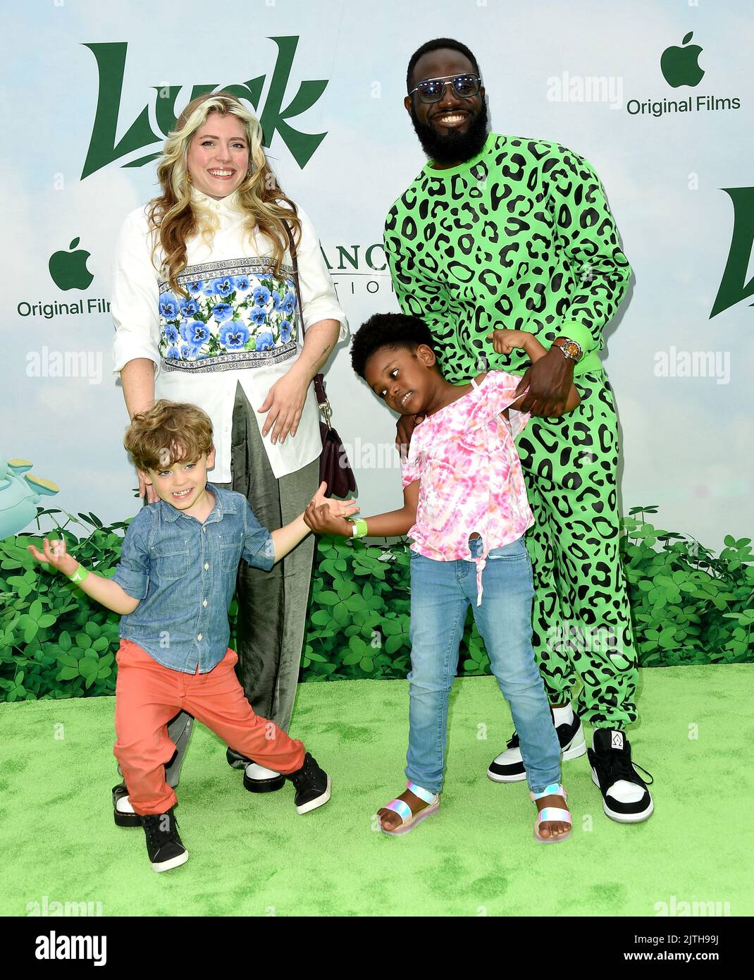 Juju Green and Ever Green arriving to Apple Original Films' "Luck" premiere at the Regency ...