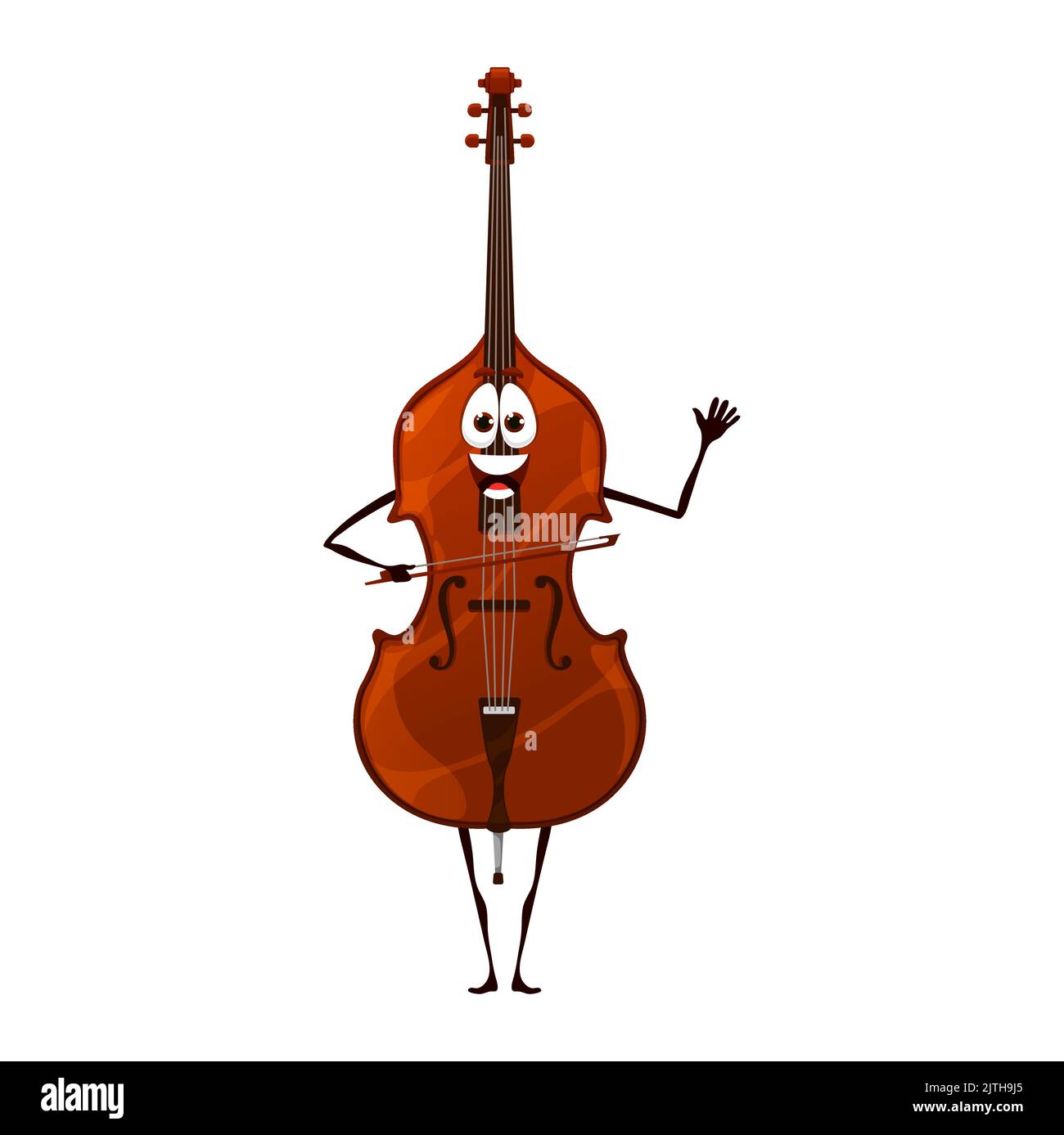 Cartoon cello or violoncello character. Isolated vector musical string ...
