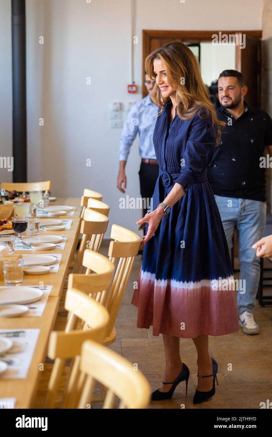 Madaba, Jordan, August 29, 2022. Jordan’s Queen Rania Al Abdullah ...