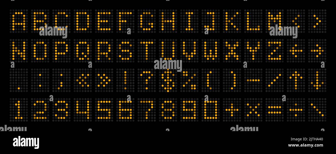 Scoreboard Font Led Board Alphabet Or Airport Display Type Letters