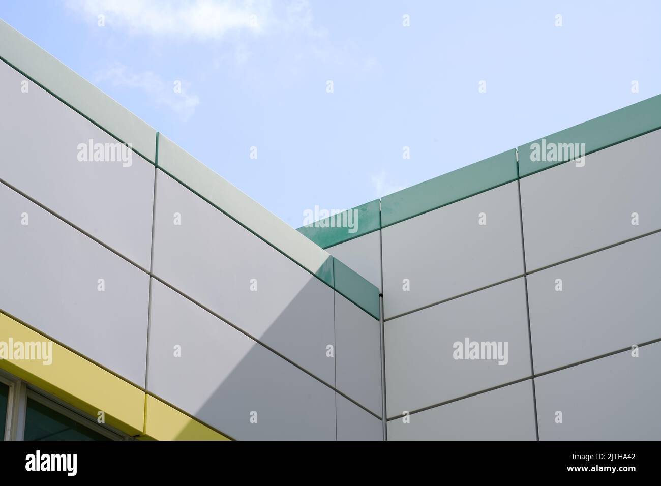 A low angle closeup of a modern building design in Pok Fu Lam, Hong ...