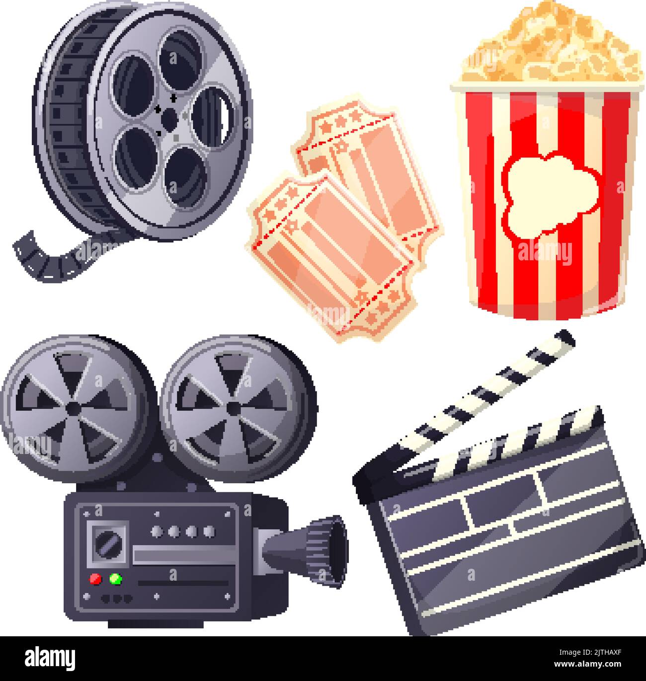 cinema movie set cartoon vector illustration Stock Vector Image & Art ...