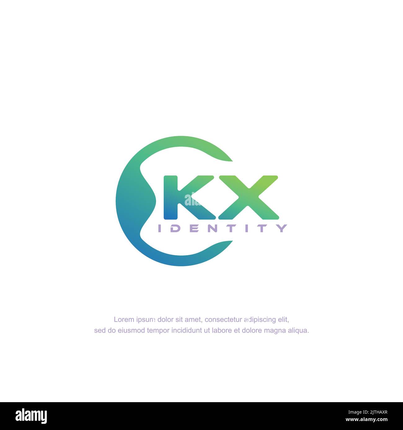 KX Initial letter circular line logo template vector with gradient ...