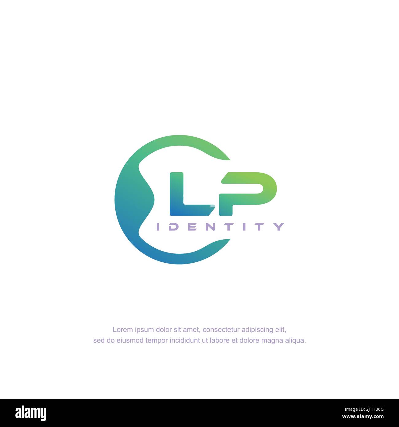 LP Initial letter circular line logo template vector with gradient ...