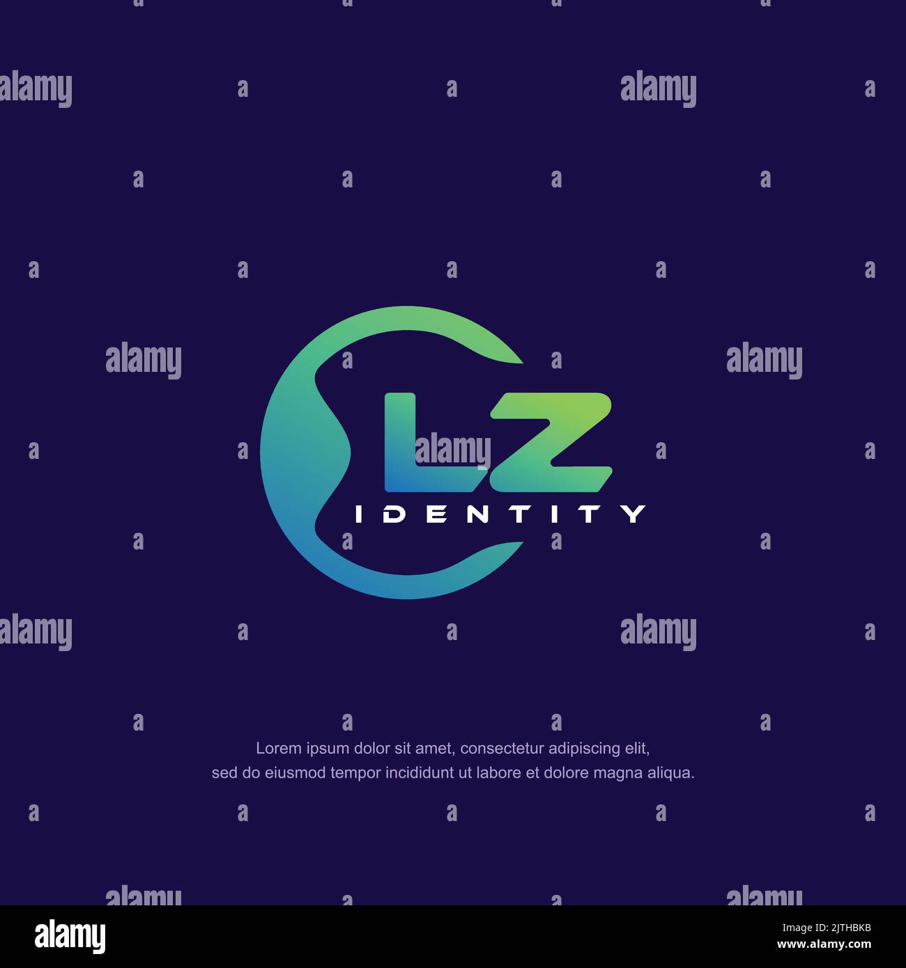 LZ Initial letter circular line logo template vector with gradient ...