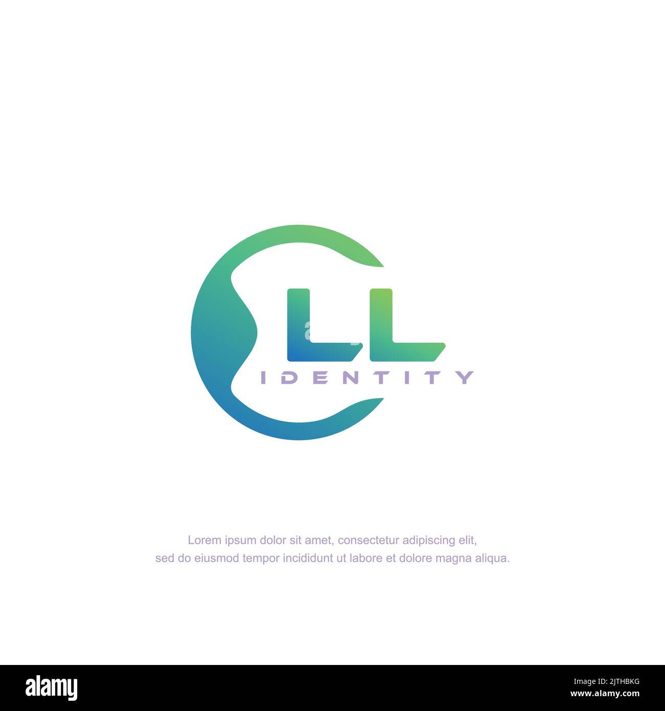 LL Initial letter circular line logo template vector with gradient ...
