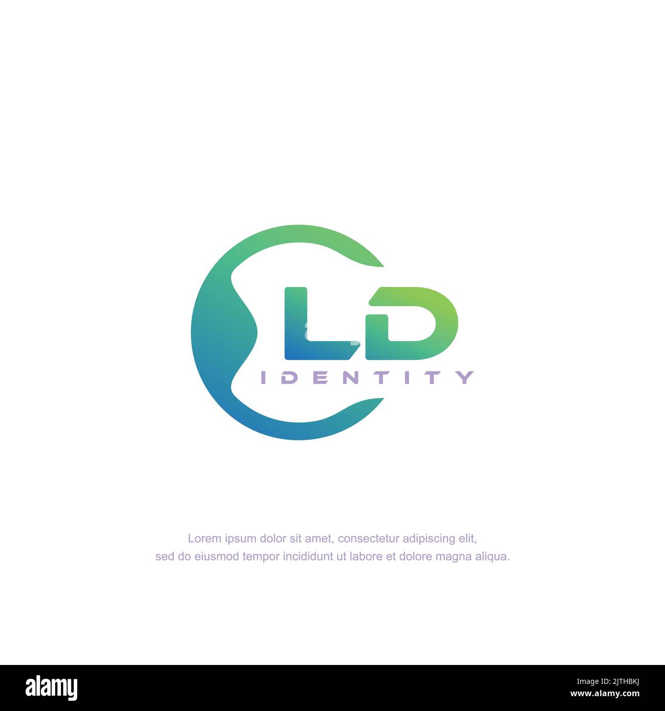 LD Initial letter circular line logo template vector with gradient ...