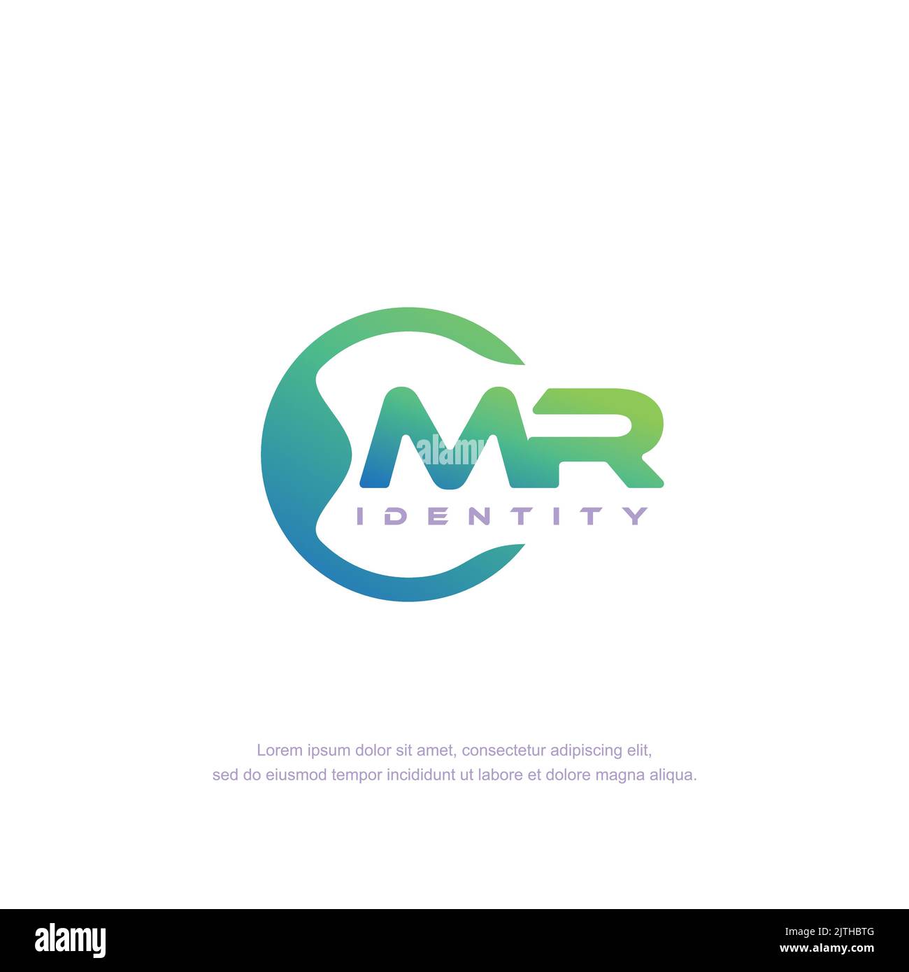 MR Initial letter circular line logo template vector with gradient ...