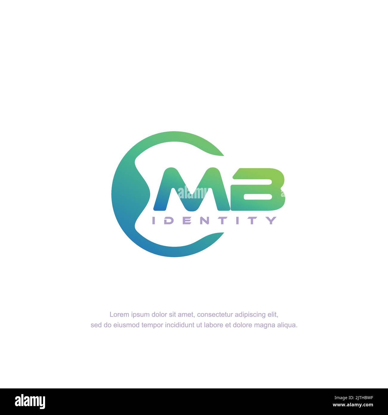 MB Initial letter circular line logo template vector with gradient ...