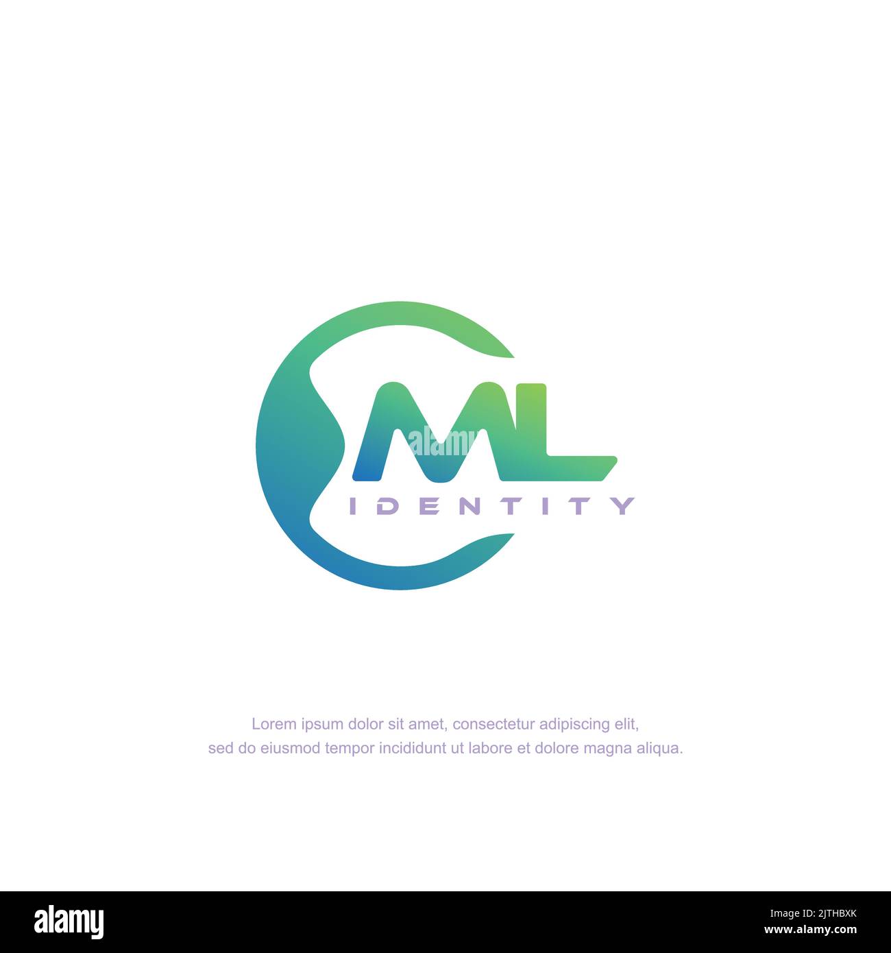 ML Initial letter circular line logo template vector with gradient ...