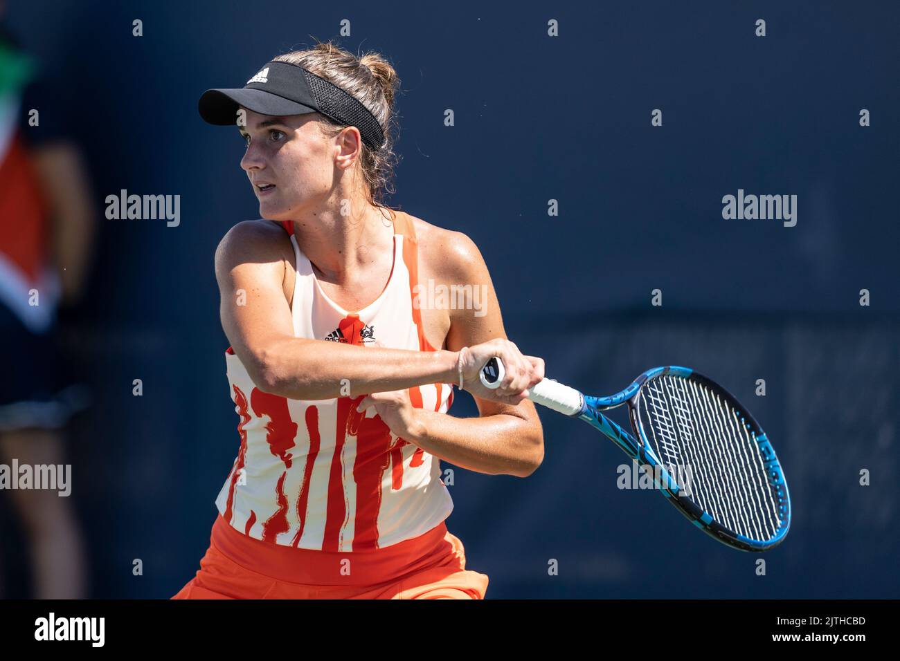 New York, NY - August 30, 2022: Clara Burel of France returns ball ...