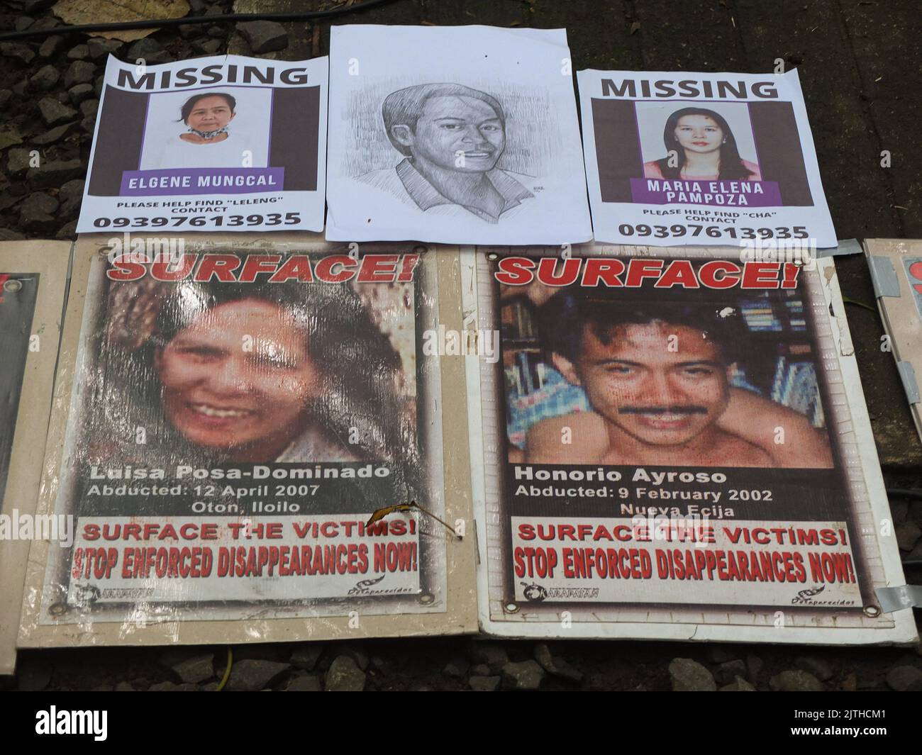 Quezon, Philippines. 30th Aug, 2022. Pictures of desaparecidos (victims of enforced ...