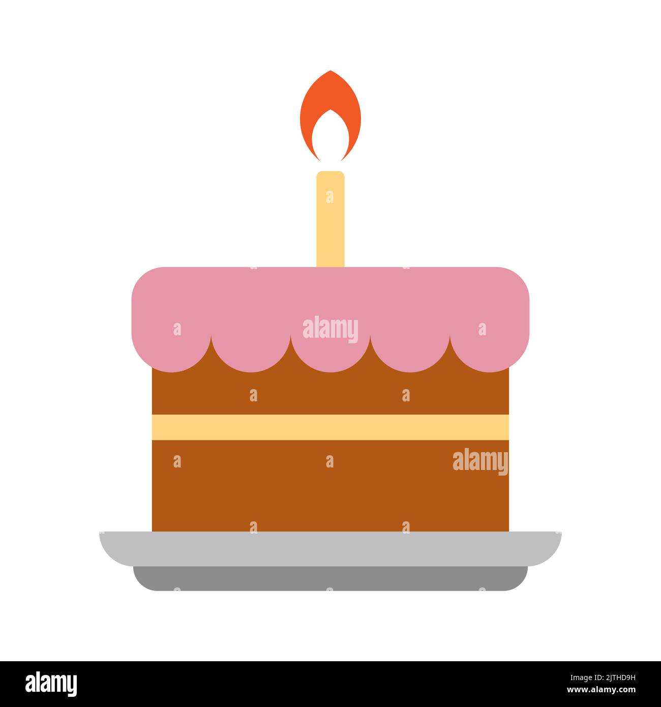 Birthday cake vector icon on white background Stock Vector Image & Art ...
