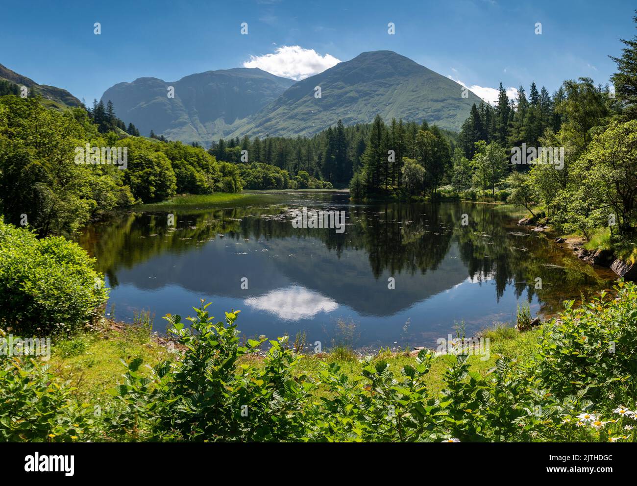 Glen Coe in the Lochaber area of the Scottish Highlands.Distant ...