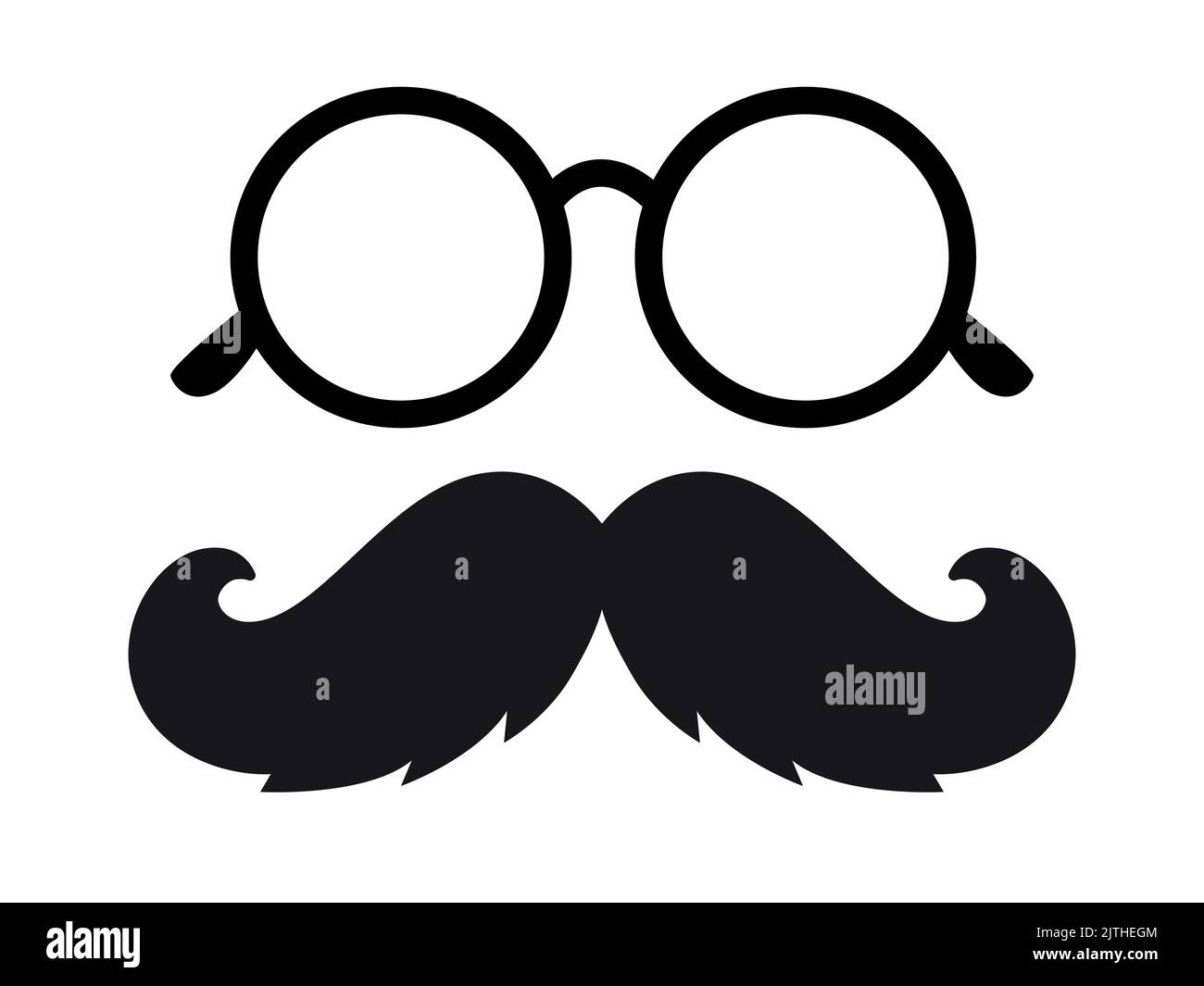 Hipster Mustache icon and retro Glasses. Vintage Silhouette of a symbol ...