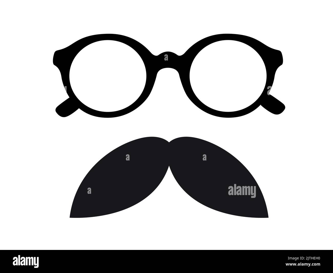 Hipster Mustache icon and retro Glasses. Vintage Silhouette of a symbol ...