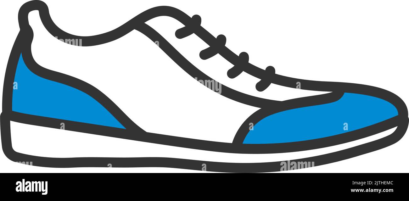 Man Casual Shoe Icon. Editable Bold Outline With Color Fill Design ...
