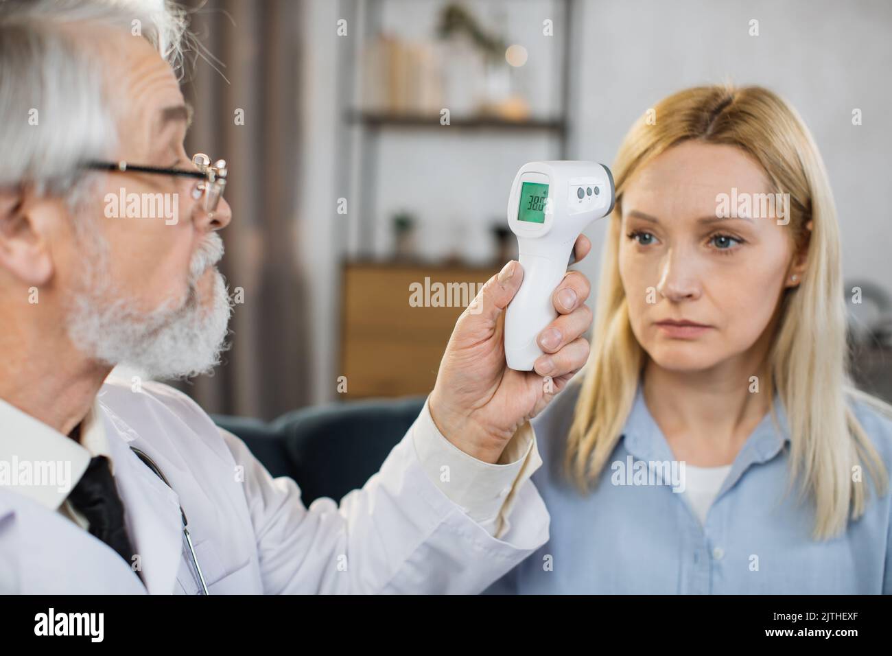 Coronavirus, covid-19, quarantine, high temperature. Medical check-up ...